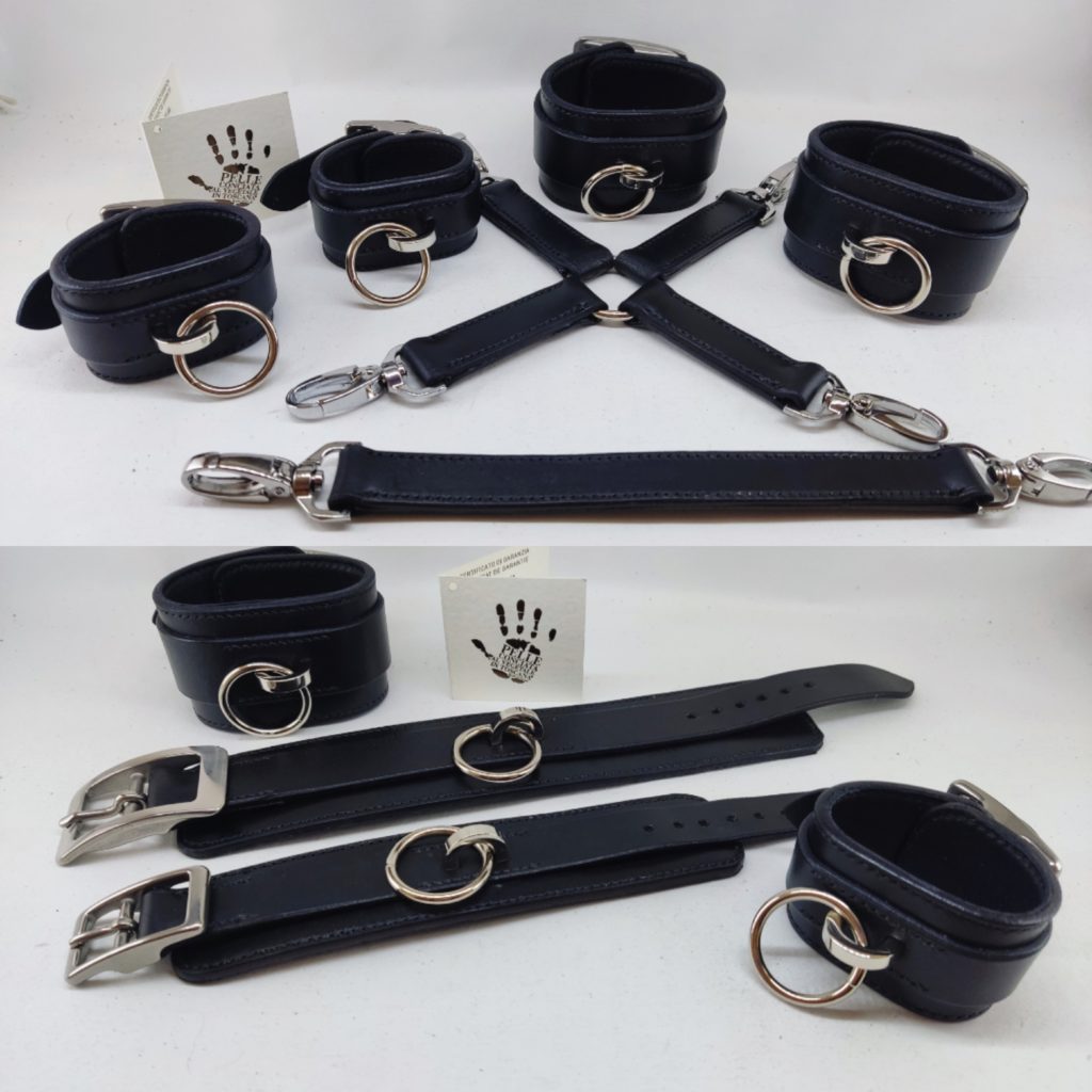 Menottes Bdsm - Leather handcuffs - Leather Anklecuffs